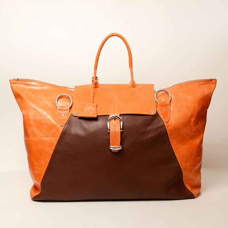 Classic Leather Weekender Bag – Kay Orange – Nelson Were